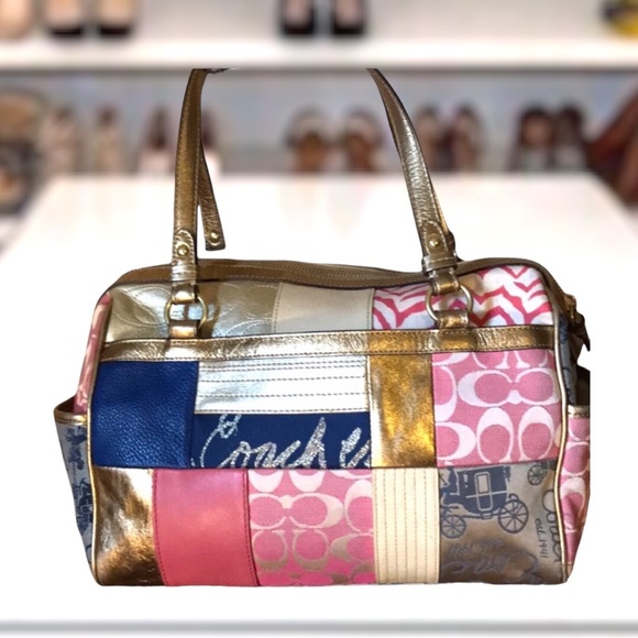 Coach | Bags | Pristine Coach Signature Patchwork Satchel With Coa ...